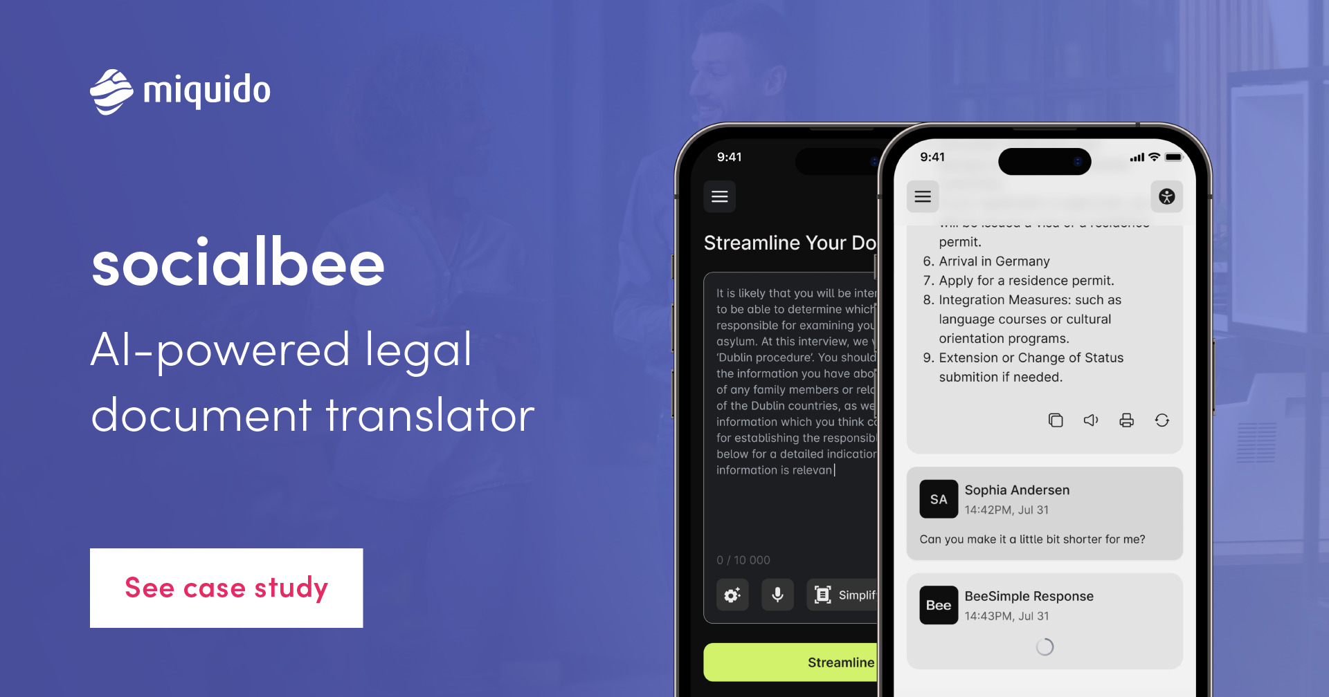 Social Bee: AI-powered legal document translator | Miquido